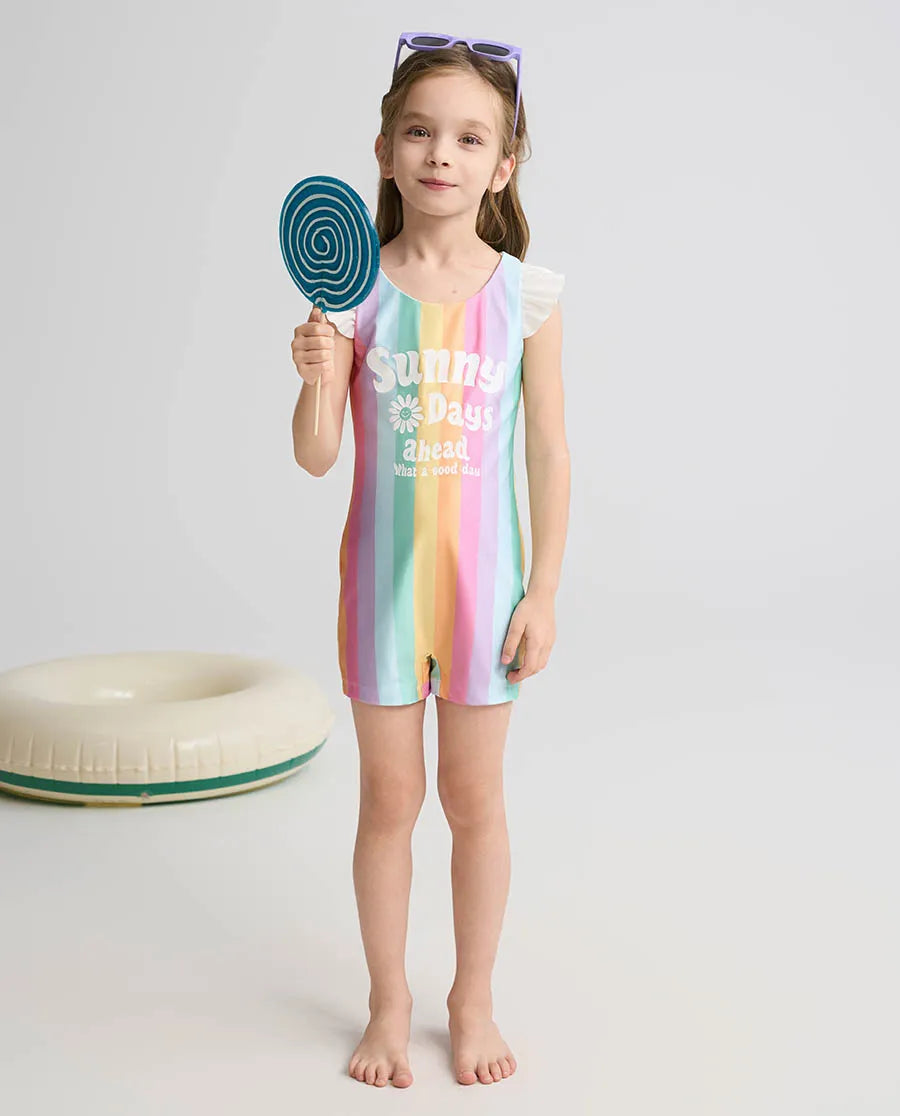 Aimer Kids Rainbow One-Piece Colorful Swimsuit Set – AÍMER Singapore